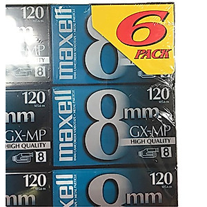 Maxell 8mm GX-MP 120 Videotapes (6-pack)
