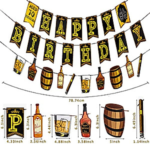 Whiskey Birthday Party Decorations for Men Happy Birthday Party Supplies Whiskey and Beer Theme Banner for 20th 30th 40th 50th Birthday Decorations Whiskey Birthday Banner