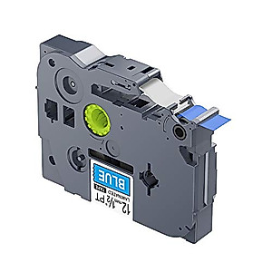 IDIK 1PK White on Blue Standard Laminated Label Tape Compatible for Brother P-Touch TZe-535 TZ535 TZe535(12mm x 8m)