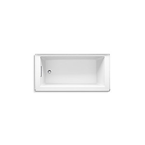 KOHLER K-20201-RA Underscore Rectangle 60-Inch x 30-Inch Alcove Bath with Integral apron, integral flange and right hand drain, White