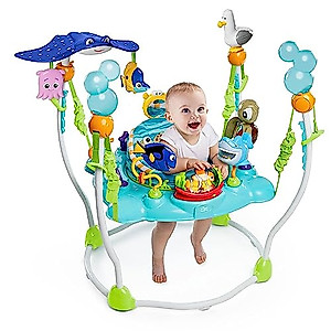 Bright Starts Disney Baby Finding Nemo Sea of Activities Baby Activity Center Jumper with Interactive Toys, Lights, Songs & Sounds, 6-12 Months (Blue)