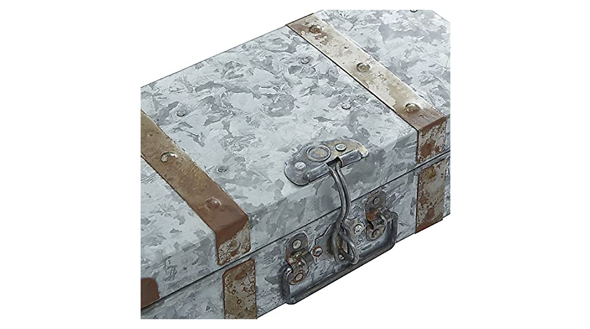 Deco 79 Farmhouse Gray Metal Storage Boxes - Set of 3