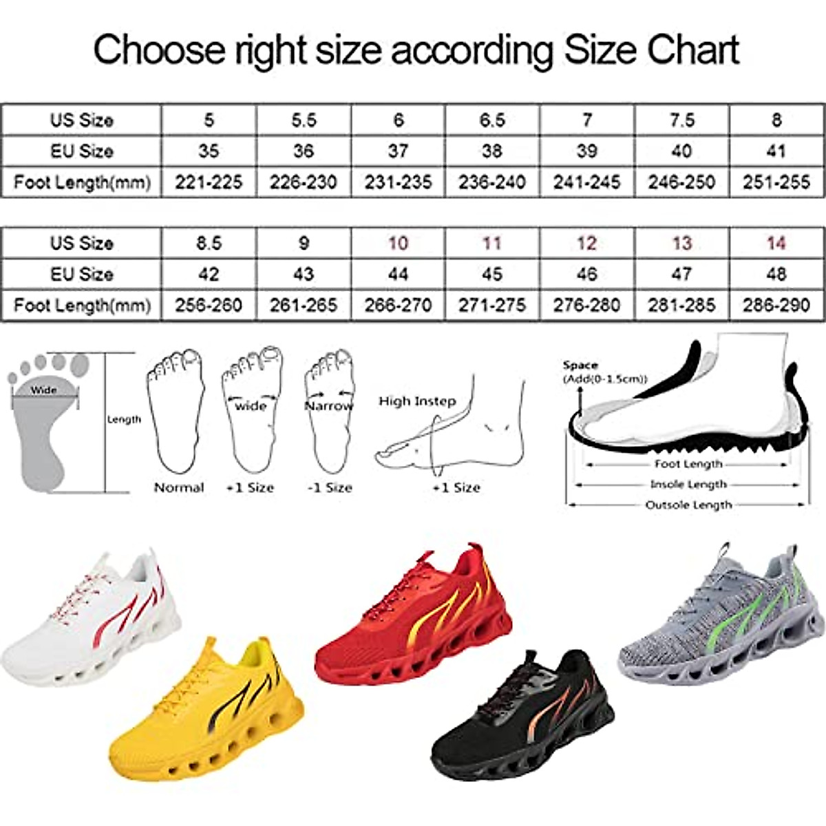 GISBON Softsfeel Men's Perfect Walking Shoes,Womens Blade Type Shoe,Non Slip Blade Type Casual Fashion Sneakers (Black,11)