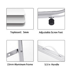 Moosinily Small Camping Table 3FT Folding Picnic Table Foldable Low Camp Table Portable Short Aluminum Outdoor Floor Short Beach BBQ White 35.2×15.7 inch