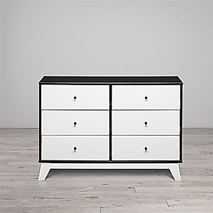 Little Seeds Rowan Valley Flint 6-Drawer Dresser, Black/White