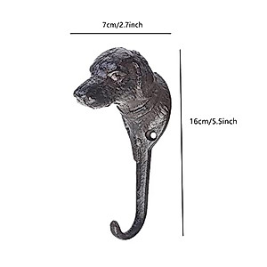 Kassbest Retro Creative Wall Hooks Dog Head Shape Cast Iron Coat Hooks Coat Hooks Hat Hooks Coat Hooks Wall Mounted Door Hooks Decor Hooks 2 Pack