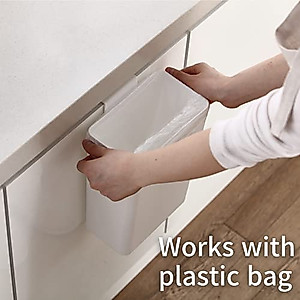 JOE & LEAH Hanging Compost Bin Trash Can - Garbage Compost Bin for Kitchen Cabinet Door Mounted Under Sink RV Bathroom (Ivory)