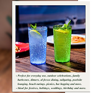 MIYOPESI 18oz Colorful Acrylic Glasses Drinkware (Set of 8), Ice-carving Stackable Shatter-Proof Plastic Cups, Reusable Plastic Drinking Tumblers, BPA-Free, Dishwasher-Safe