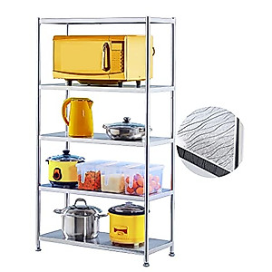 Stainless Steel Shelves 5 Tier Shelf Organizer Kitchen Storage Shelves Garage Shelves Heavy Duty Shelving Garage Shelving Units and Storage Rack Pantry Shelves