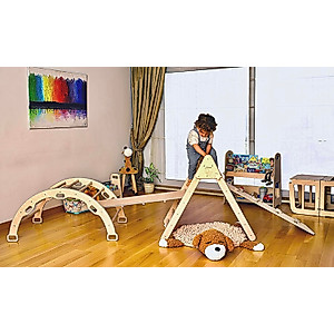 Kidodido Climbing Set | Triangle & Arch & Two Ramp Full Set | Montessori Climbing Jungle Set | Climbing Triangle & Arch Set with Two Ramp | Climbing Set for Children's Rooms | Indoor Playground