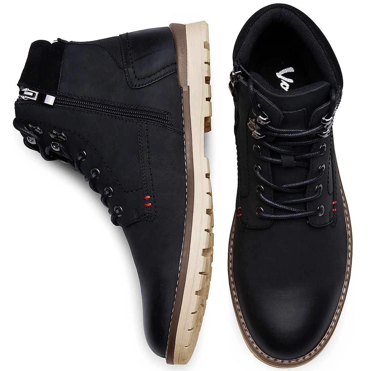 Vostey Men's Chukka Boots Motorcycle Casual Hiking Boot for Men(BMY671B Black 10.5)