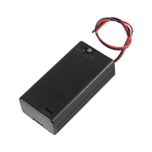 AOICRIE AA Battery Holder with Switch and Cover, 2 x 1.5V AA Battery Holder Case with On/Off Switch and Wire Leads