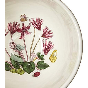Portmeirion Botanic Garden Collection Small Bowls | Set of 4 Bowls with Cyclamen Motif | 3.75 Inch Bowls | Made from Porcelain | Microwave and Dishwasher Safe