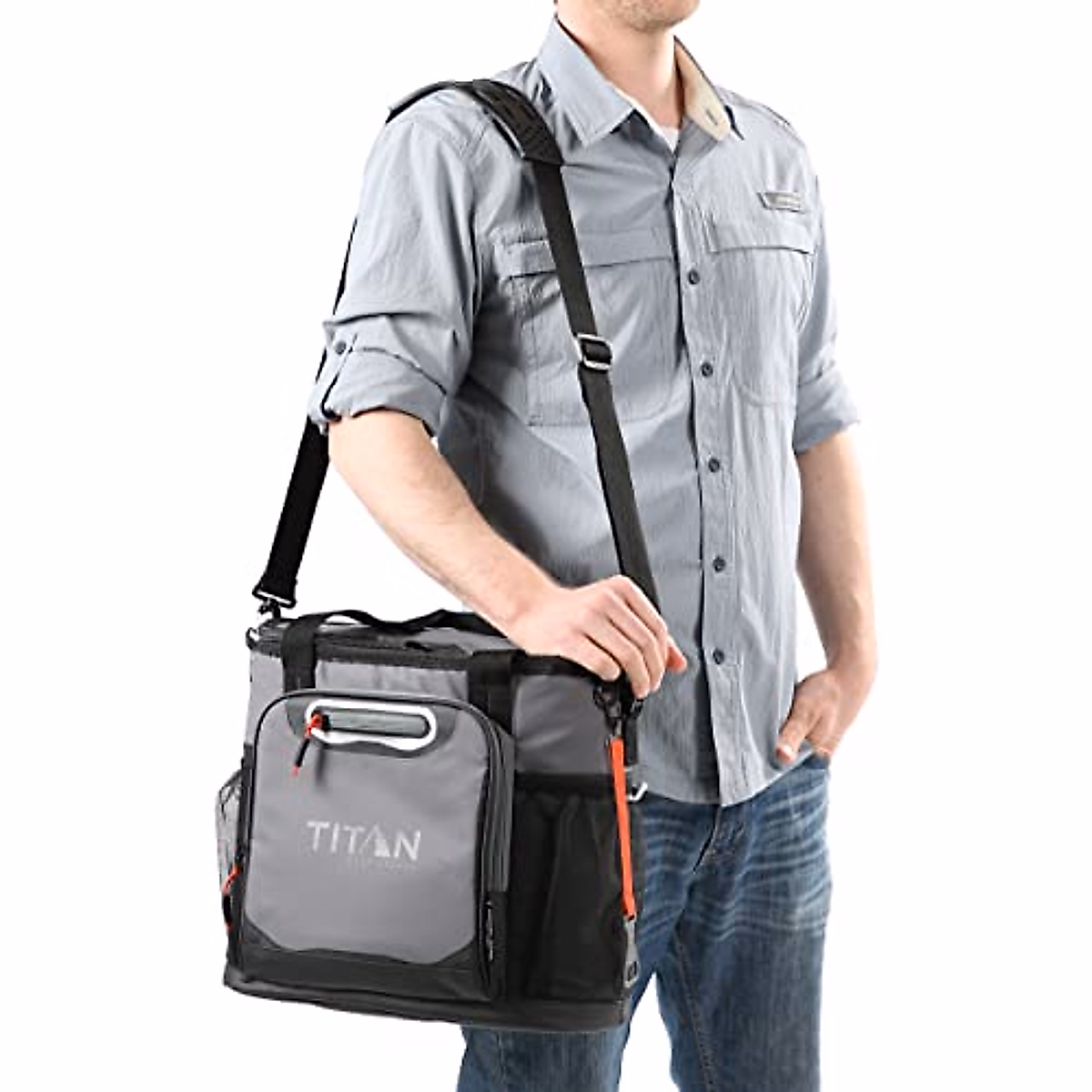 Arctic Zone Titan Deep Freeze 24 Can Insulated Bucket Tote Cooler, Sharkskin Gray