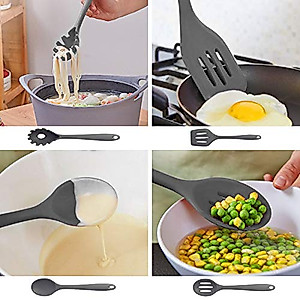 Cooking Utensils Set,15 Piece Silicone Kitchen Utensil Set,Non-Stick Silicone Cooking Utensils,Heat Resistant 446°F Cookware Utensil Set,Kitchen Utensils Set with Holder(Non Toxic)