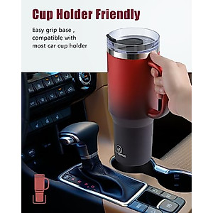 Gpeng 40 oz Tumbler with Handle, Water Bottles with Straw Lid and Anti-Slip Sleeve, Insulated Stainless Steel Travel Mug Cup Holder Friendly, Keep Drinks Cold or Hot for Hours