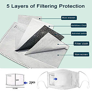 PENATE 1Pcs Kids Cool Mouth C-Over Christmas Printed Facemasks Washable and Reusable Face Bandanas +2PC Filters