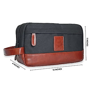 Aconl Toiletry Bag and Manicure Set Hanging Dopp Kit for Men Water Resistant Canvas Shaving Bag with Large Capacity for Travel