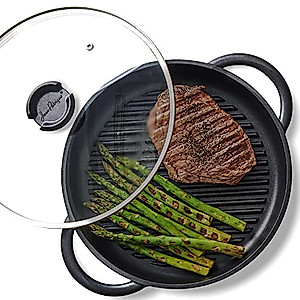 The Whatever Pan Cast Aluminum Griddle Pan for Stove Top - Lighter than Cast Iron Skillet Pancake Griddle with Lid - Nonstick Stove Top Grill 10.6" Diameter by Jean Patrique