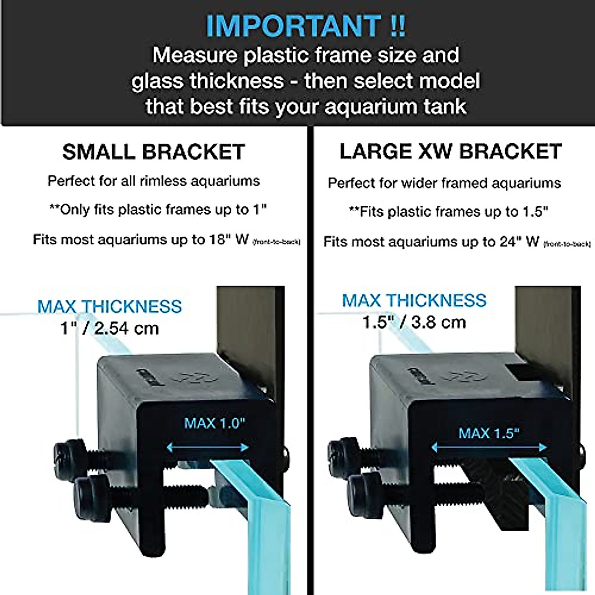 Current USA Orbit LED Adjustable Universal Tank Mount Lighting Bracket (4193) | Aquarium Light Tank Mounting Aluminum Arm for Fish Tanks | Works with a Variety of Strip Lighting