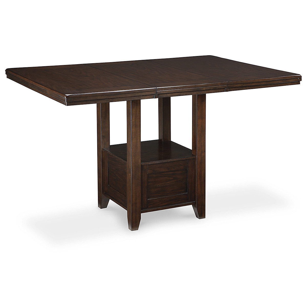 Signature Design by Ashley Haddigan Traditional Rectangular 36" Counter Height Dining Extension Table, Dark Brown