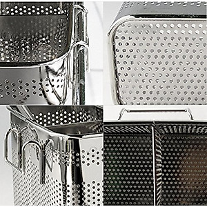 Kitchen Utensils Chopsticks Holder Drying Rack Basket with Hooks 2 Divided Compartments Quality Stainless Steel Large L5.4 X H4.3 X W2.6
