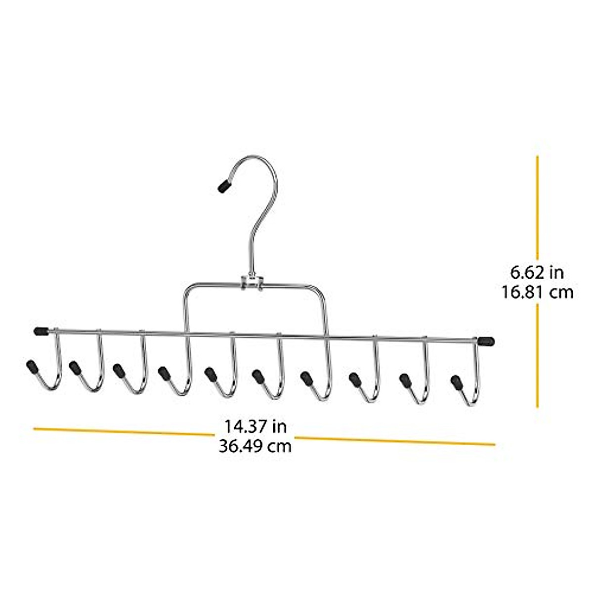 Whitmor 10 Hook Accessory, Chrome & Black Hanger, 1