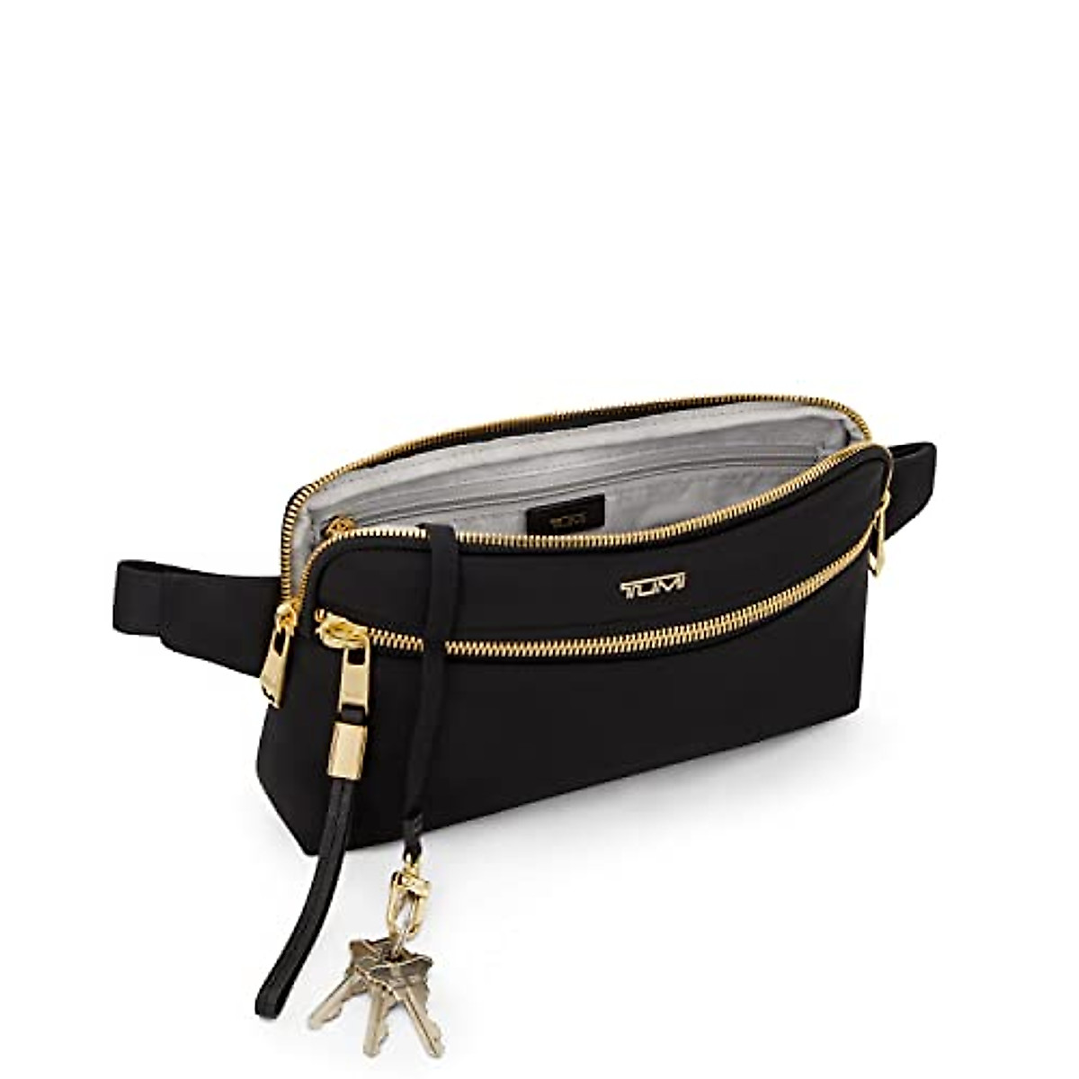 TUMI Voyageur Manele Hip Bag - Men's & Women's Waist Pack - Use as Sling Bag or Fanny Pack - Black & Gold Hardware