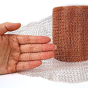 Copper Mesh - 5" X 49" Rodent Mesh, Sturdy Pure Copper Stuff-fit Wire Mesh for Gap Copper Blocker Fill Fabric, Double Layer Copper Fabric Wool Hole Filler Used for Garden, Decor and House