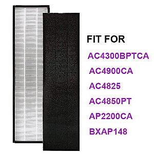 BBT BAMBOOST Filter B Replacement Fit for Germguardian Air Purifier FLT4825 Filter-b Models AC4825 AC4300 AC4800 AC4900,AP2200CA,BXAP148(2pcs HEPA True Filters and 4 Pieces Carbon Filters)