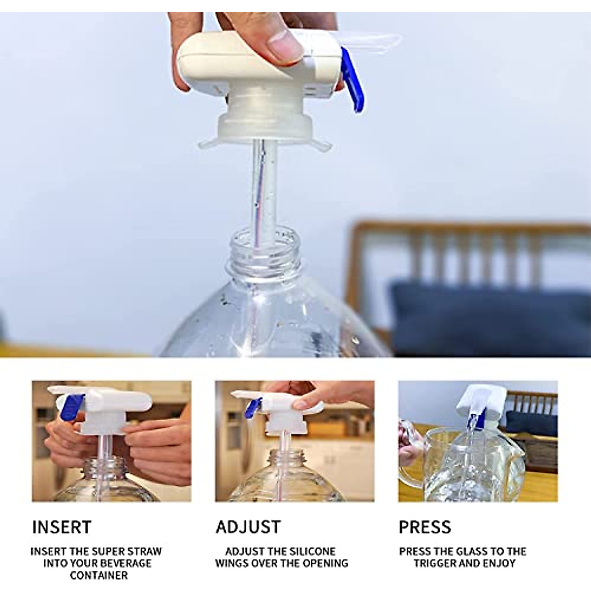 Electric Automatic Tap, Adjustable Size Milk Drink Dispenser for Fridge Gallon, Anti Overflowing Faucet Straw Set, Beer Beverage Dispenser, Easy Operation, Prevent Overflow for Outdoor kitchen Home