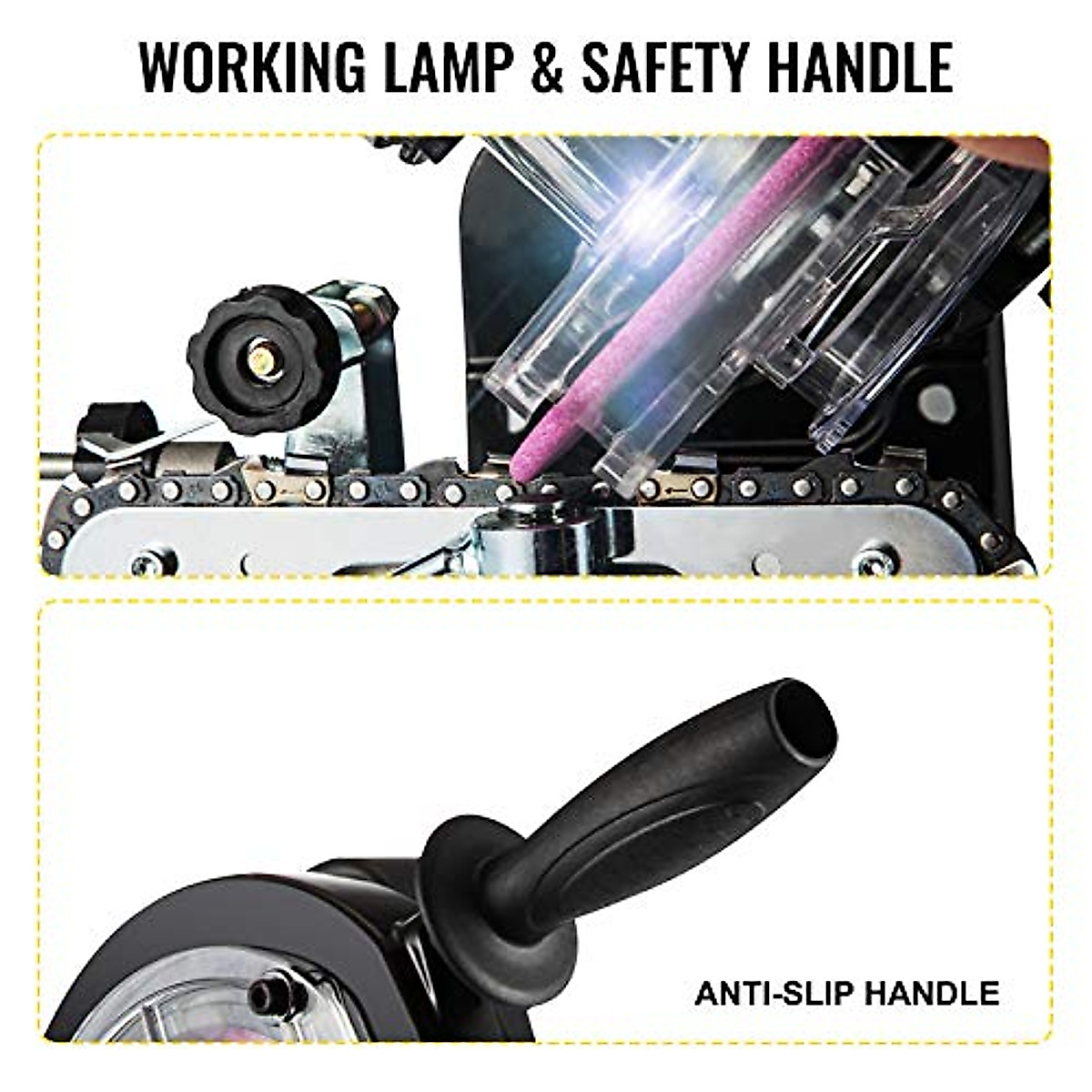 Mophorn Chainsaw Sharpener 230W, Professional Multi-Angle Adjustable Chain Grinder 3000RPM, Electric Chainsaw Blade Sharpener for 1/4" to 2/5" Chains