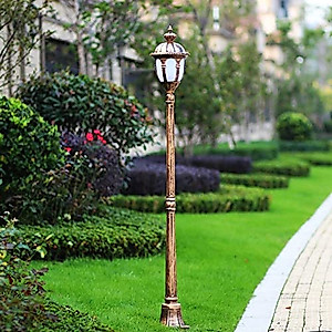 MODEBHD Waterproof Garden Column Lamp Landscape Lantern Patio Pathway Walkway Outdoor Street Light Post Light Outdoor Floor Lamp Table Lamp E27 Decoration Pillar Lights Villa Park Bollard Lamp