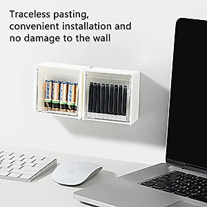 BRTUVO 4 Pcs Wall-Mounted Clamshell Storage Box, Convenient Wall Mounted Design Plastic Cotton Swab Holder Pads Organizer for Swabs, Balls, Floss (White 4Pcs)