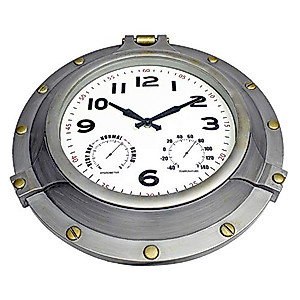 Poolmaster 52538 18" Silver Porthole Clock