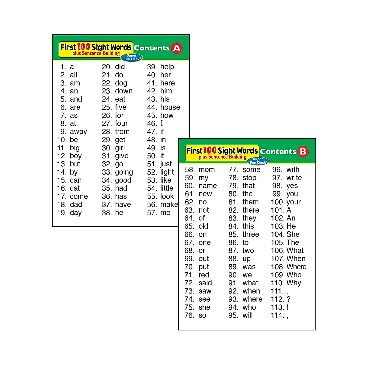 Super Duper Publications | Sight Words Plus Sentence Building Fun Deck Card Bundle | Educational Learning Resource for Children