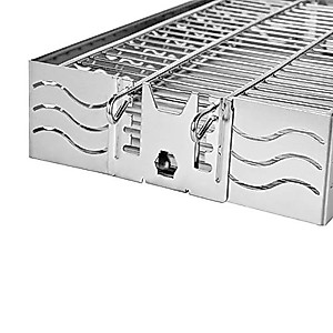 Skyflame Stainless Steel Flat Spit Rotisserie Grill Basket Fits for 5/16 Inch Square, 3/8 Inch Square, 1/2 Inch Hexagon Spit Rods