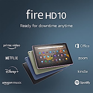 Amazon Fire HD 10 tablet, 10.1", 1080p Full HD, 32 GB, latest model (2021 release), Olive