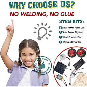 STEM Kits for Kids Age 8-10-12-14, Science Kits for Kids Age 8-12, STEM Toys Gifts for Boys Age 8 9 10 12 13 14, Car Building Science Experiment Projects for Kids 9-12, Solar Power & Engineering Kit