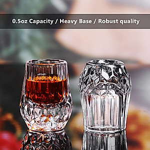 Jaepsing Shot Glasses, 0.5oz Heavy Base Shot Glass Set of 6/Cute Shot Glasses/Clear Shot Glasses/Cordial Glasses/Sherry Glasses/Perfect for Spirits