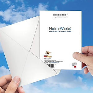 NobleWorks - 1 Funny Thank You Greeting Card - Animal Thanks and Gratitude Notecard Stationery - Lending a Hand C6877TYG