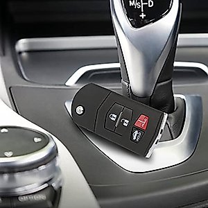 uxcell New Smart Remote Flip Key Fob Shell Case 4 Button for Mazda 3 5 6 RX-8 CX-7 CX-9 2007-2010