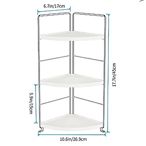 kaileyouxiangongsi 3-Tier Bathroom Countertop Organizer - Vanity Tray Cosmetic & Makeup Storage- Kitchen Spice Rack Standing Shelf - Corner Storage Shelf , Silver