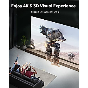 Highwings Mini HDMI Adapter, 4K 60Hz Mini HDMI Male to HDMI Female Cable 4K HDR 3D 18Gbps Compatible with Camera, Projector, Tablet, Graphics Card, Raspberry Pi Zero W, Camcorder, Pi Zero 0.5 ft