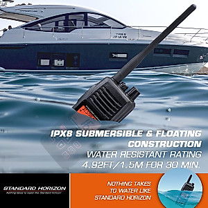 Standard Horizon HX400 W/SBR-29LI, Handheld VHF Marine Radio