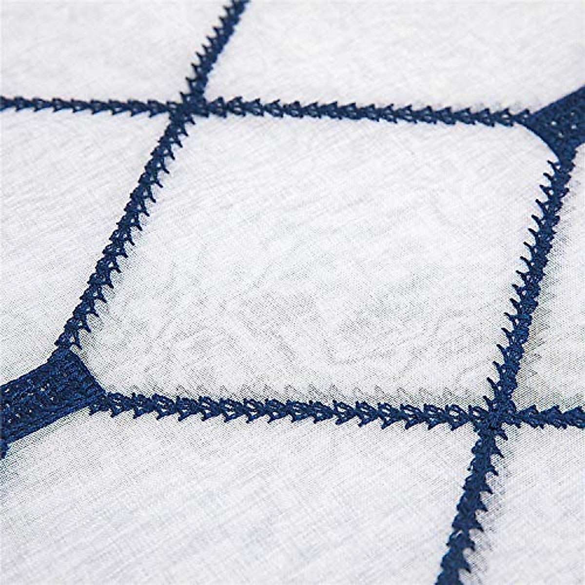 Top Finel White Sheer Curtains 84 Inches Length for Living Room Bedroom Voile Drapes Diamond Embroidered Rod Pocket Window Treatments, 2 Panels