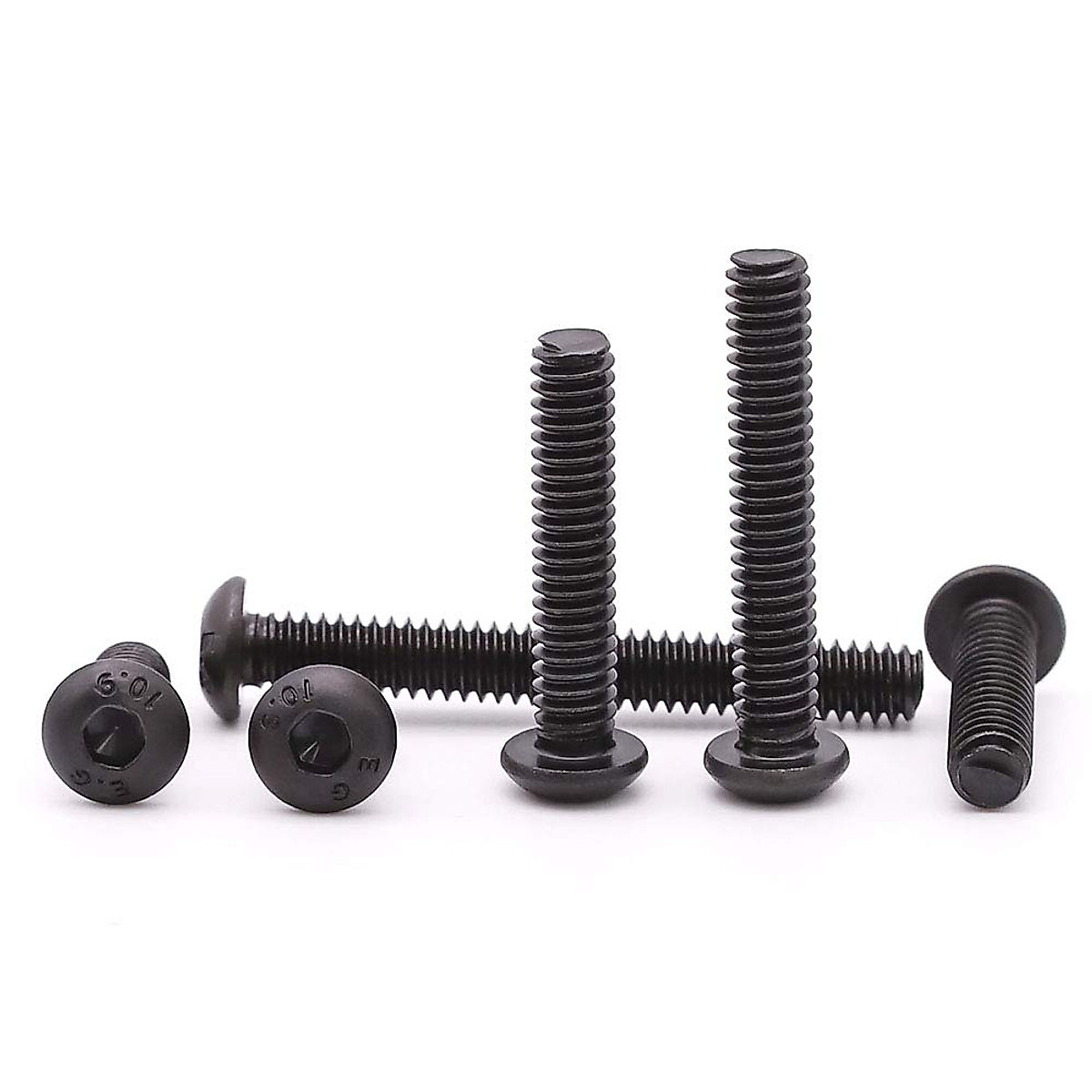 M6-1.0 x 25mm Button Head Socket Head Cap Screws, Grade 10.9 Alloy Steel, Allen Hex Drive, Full Machine Thread, Black Oxide Finish, 25 PCS