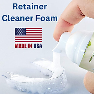 Retainer Cleaner & Aligner Cleaner FoamBright, Great for Invisalign, Teeth Whitening Foam, Candid, Byte, Denture Whitener Toothpaste & Braces Cleaning Peroxide Free Oral Care Replaces Tablets, Paste, Gel