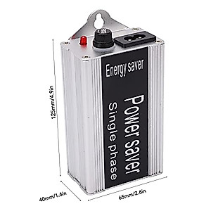 Oumefar Power Energy Saver, Plug and Play 40 Percents Power Saving Electricity Saver US 90‑250V Aluminum Alloy 100KW with Plug Wire for Commercial Furnitureanddecor