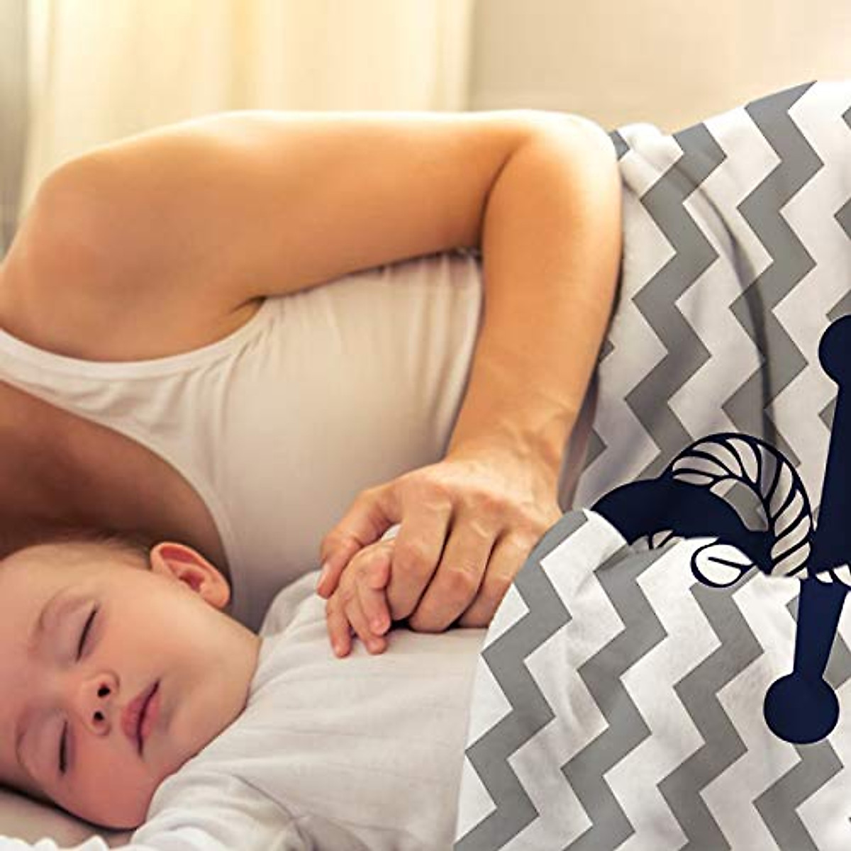 Singingin Ultra Soft Flannel Fleece Bed Blanket Chevron Ripple Waves Anchor Tie Pattern Throw Blanket All Season Warm Fuzzy Light Weight Cozy Plush Blankets for Living Room/Bedroom 40 x 50 inches